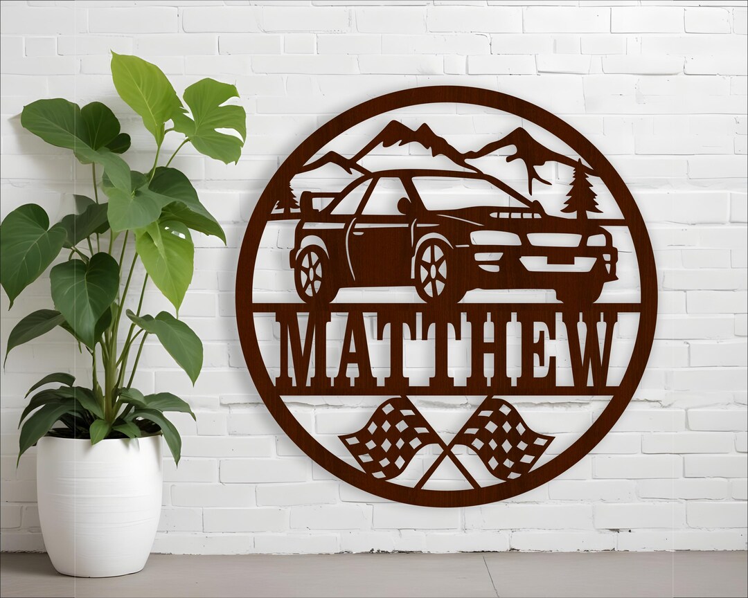 Rally Car Name Sign, SVG, Vehicle Themed Door or Wall Hanger, Laser Cut ...