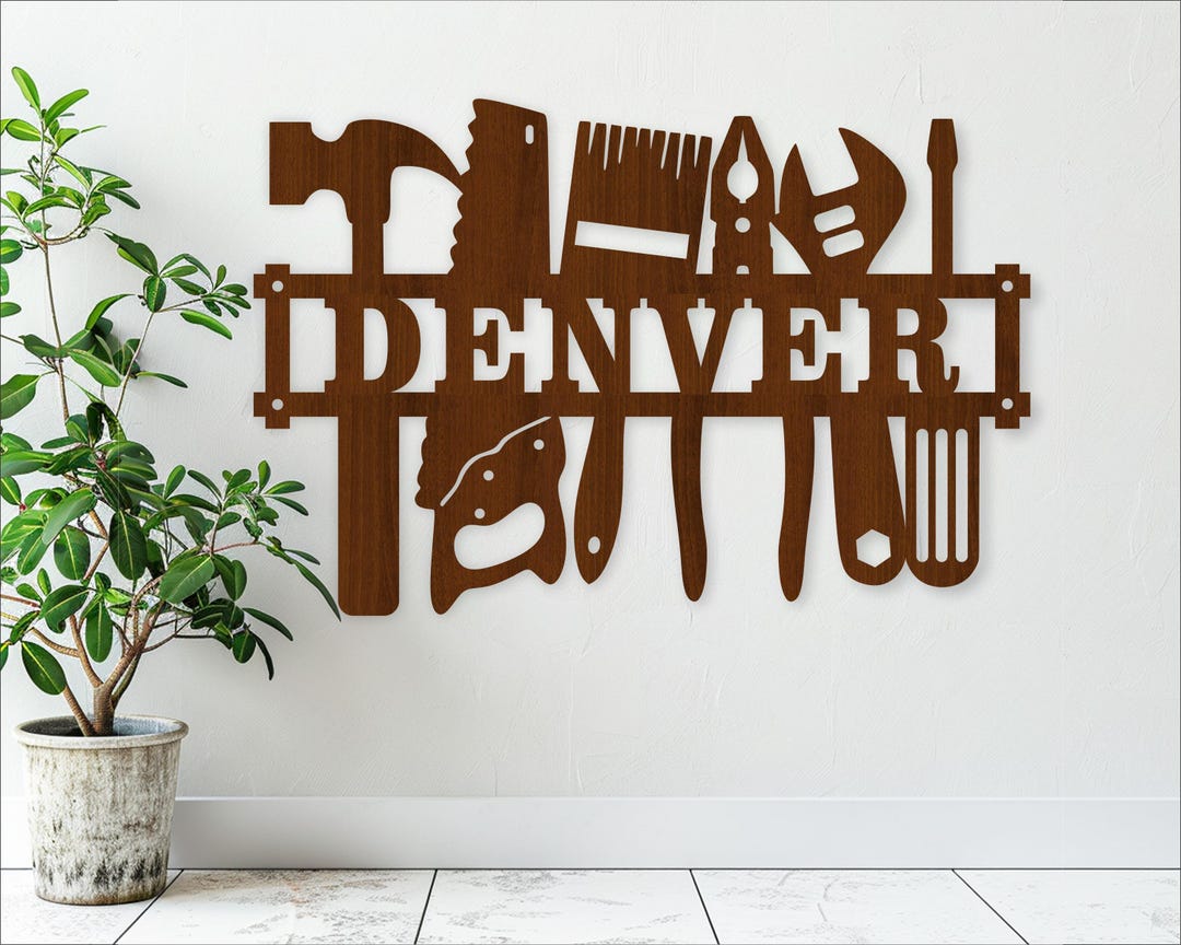 Tools Name Sign SVG: Building Theme Laser Cut Template (digital ...