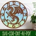 Dragon Wall Clock Laser Cut Files, SVG File. Vector File Ai, Cdr, Dxf ...