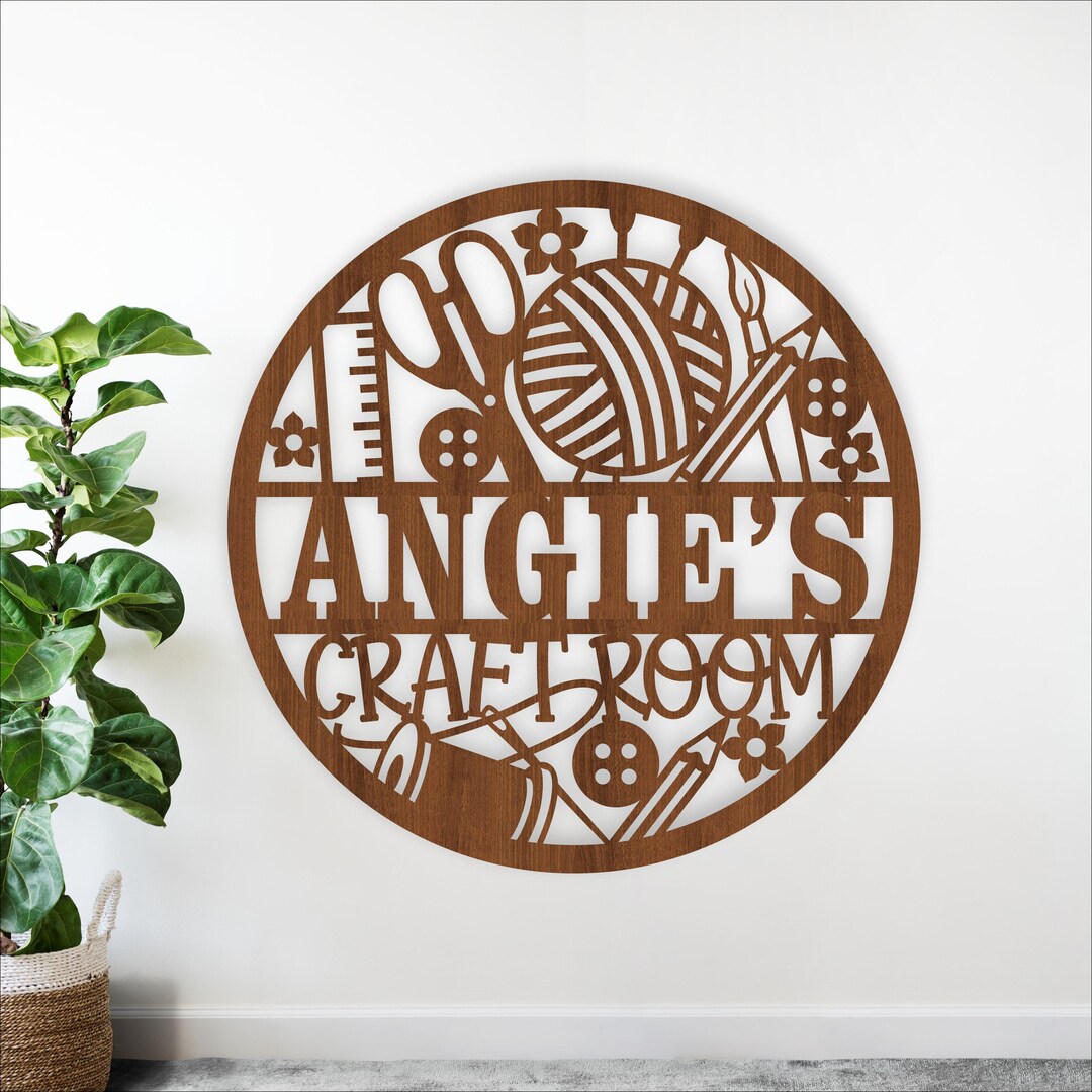 Craft Room Name Sign: Laser Cut Craft Lovers Home Decor (digital ...