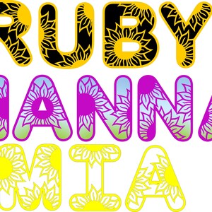 Sunflower Alphabet Set. 44 Letters SVG Vector File Ai, Cdr, Dxf and Pdf ...