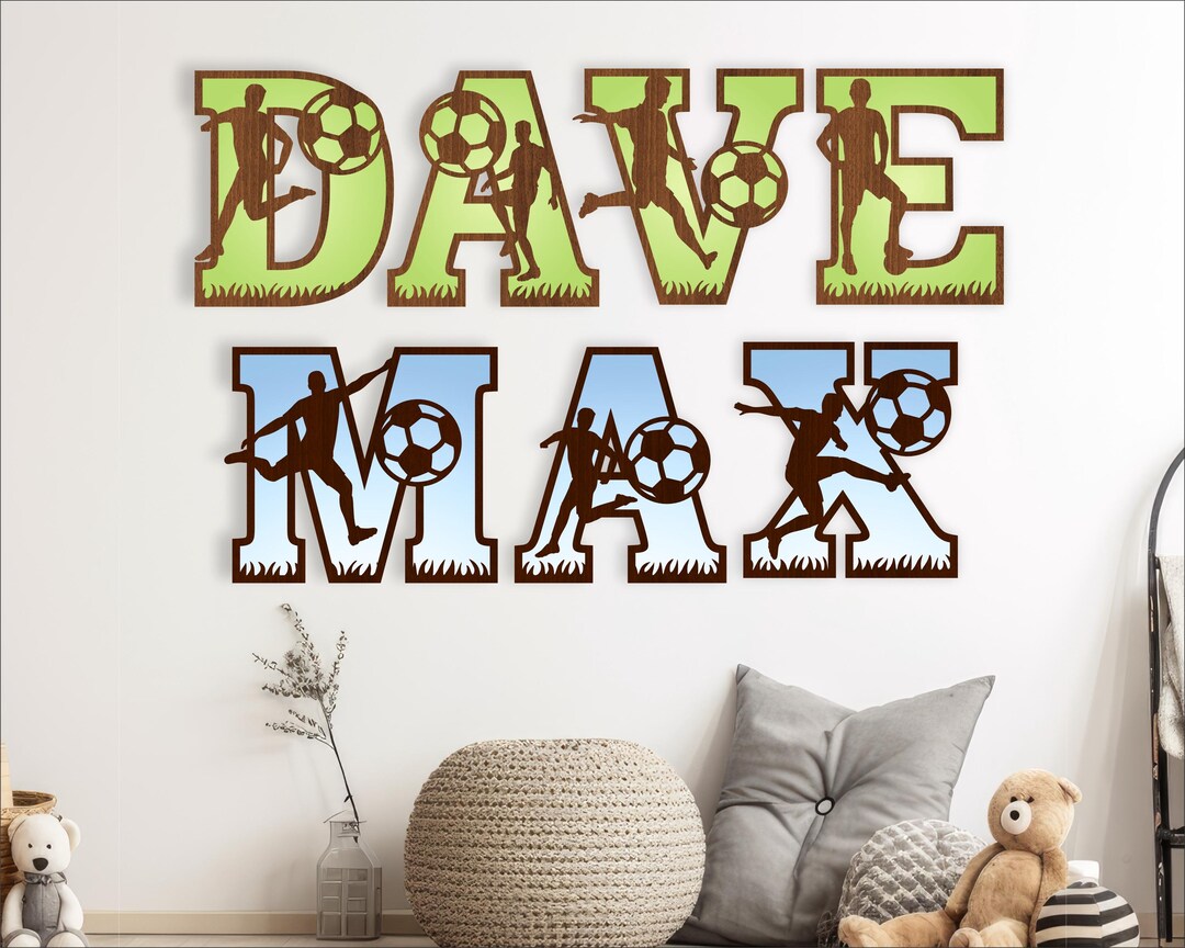 Soccer/ Football Male Player Alphabet Set. 2 Layer Letters. 51 Letter ...