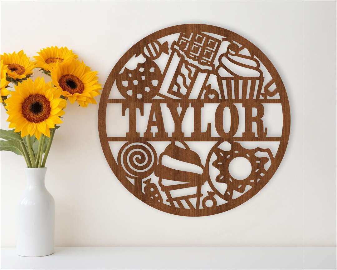 Sweet Treats Name Sign: Laser Cut Food Theme (digital Download) - Etsy