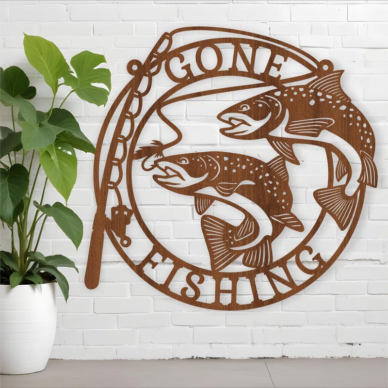 Gone Fishing Sign Handmade - Etsy