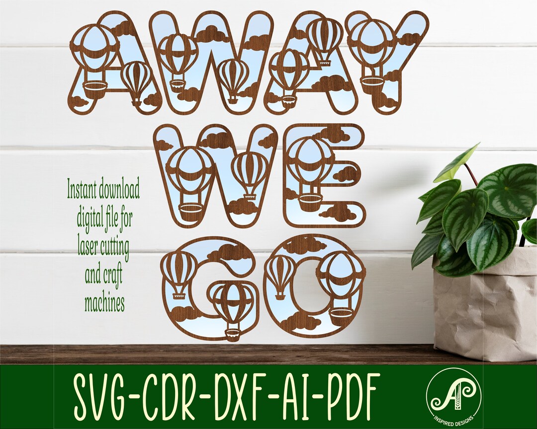 Hot Air Balloon Alphabet Set. 2 Layer Letters. 49 Letter Options SVG ...