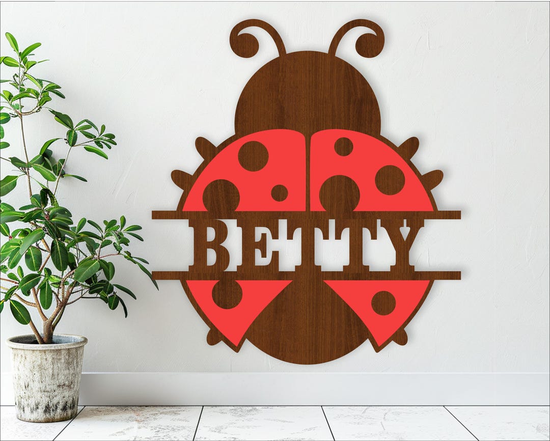 Ladybug Name Sign: Laser Cut Nursery Decor SVG (digital Download) - Etsy