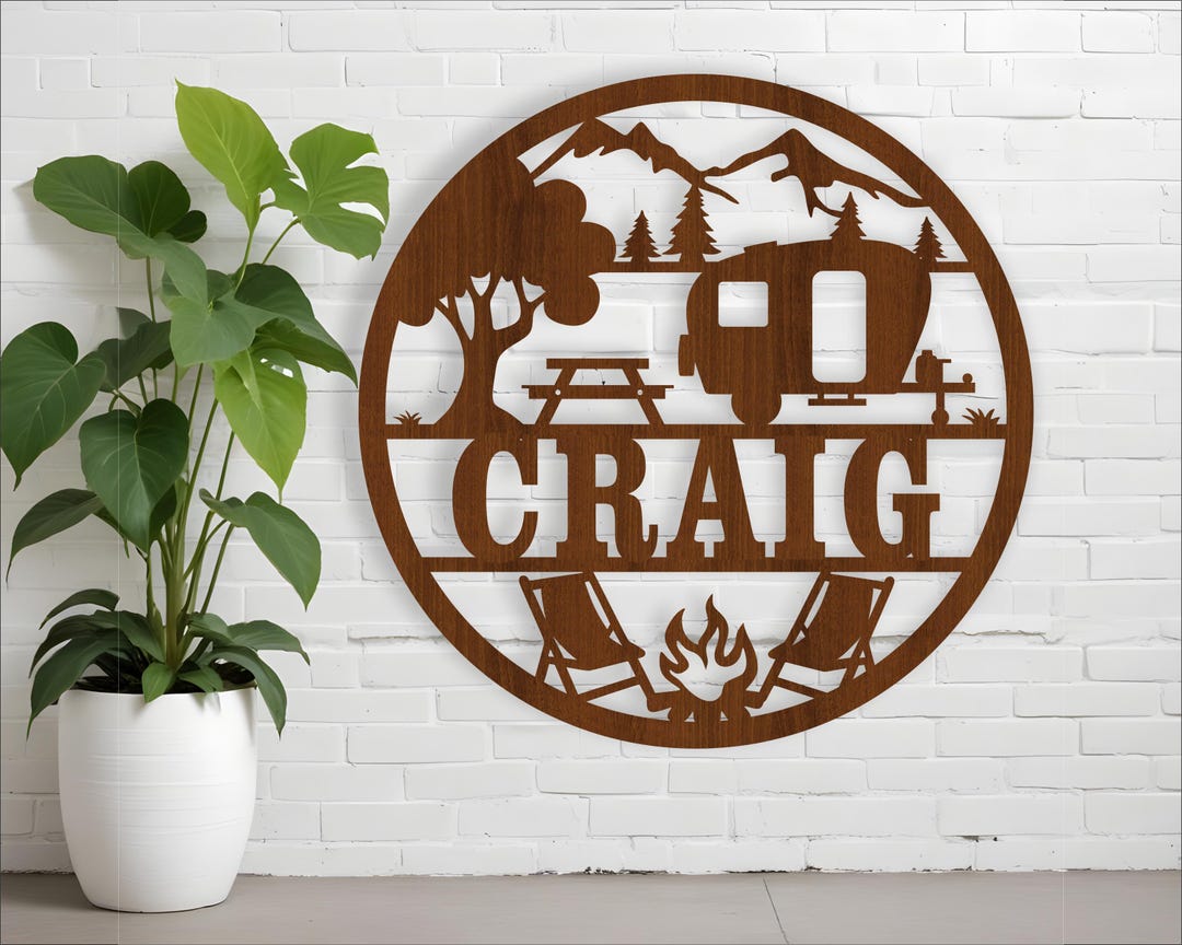 Caravan Name Sign, SVG, Travel Themed Door or Wall Hanger, Laser Cut ...