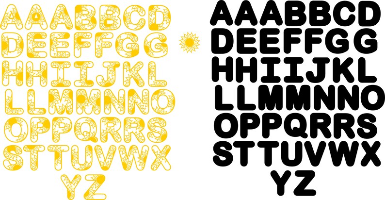 Sunflower Alphabet Set. 44 Letters/ Svg File/ Vector File/ - Etsy