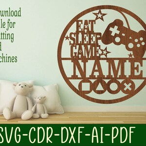 Gamer Name Sign, SVG, Video Game Themed Door or Wall Hanger, Laser Cut ...