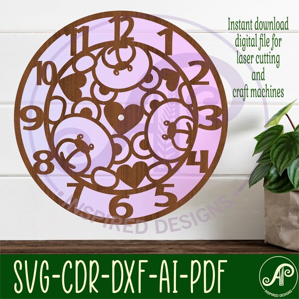 Teddy Bear Wall Clock - Etsy