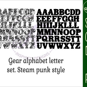 Gears Alphabet Set. 2 Layer Letters. 47 Letter Options SVG Vector File ...