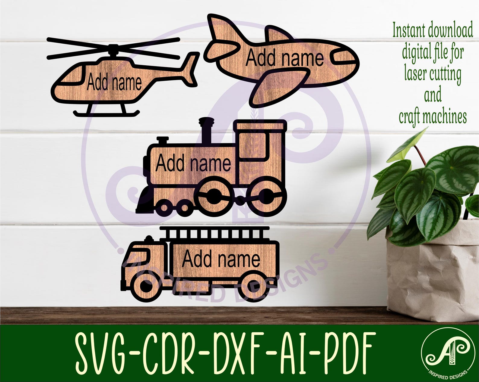 Vehicle Outline Name Sign SVG: Two-layer Laser Cut Files (digital ...
