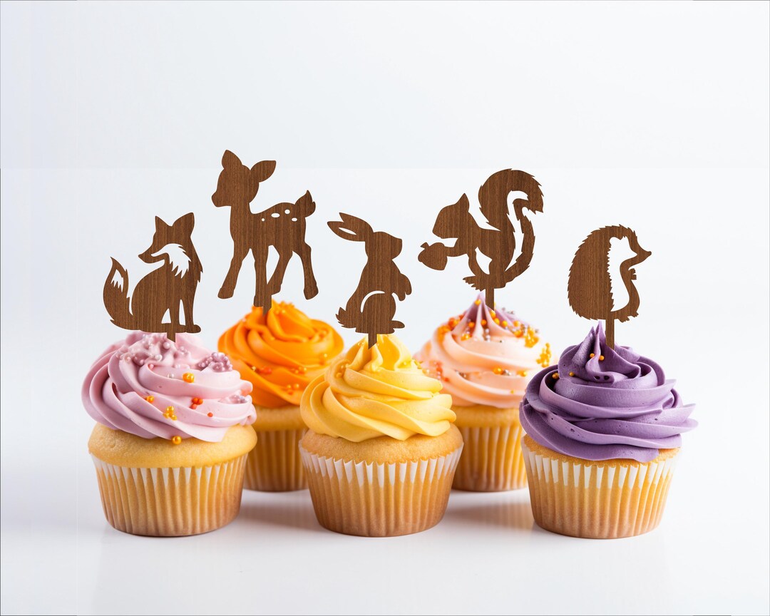 Woodland Animals Toppers, 6 Designs SVG Laser Cut, Instant Download Pdf ...