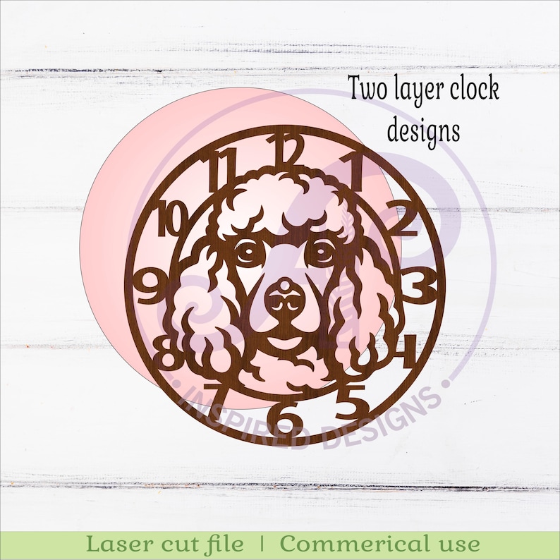 Poodle Wall Clock SVG – Laser Cut File, Dog Themed Home Decor (digital ...
