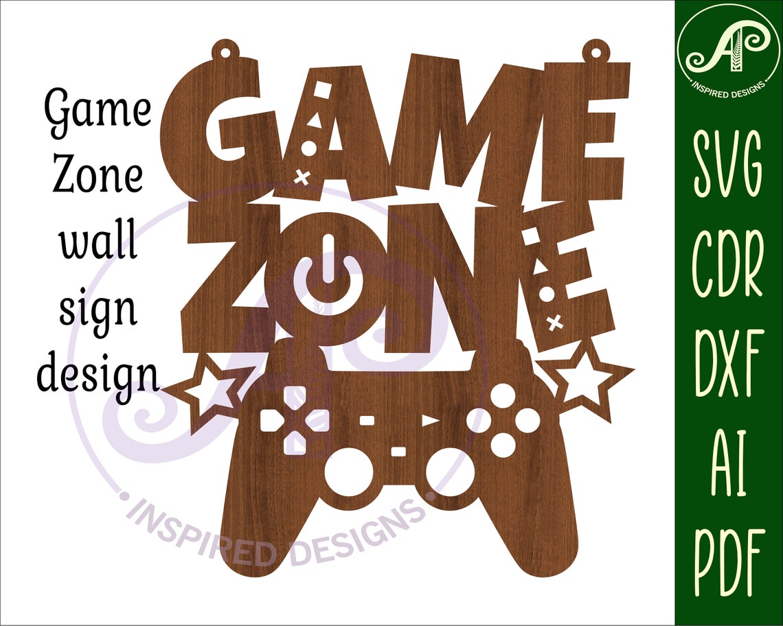 Game Zone Sign, SVG File. Vector File Ai, Cdr, Dxf Instant Download ...