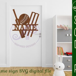 Cricket Name Sign SVG Laser Cut Template, Door or Wall Hanger, Vector ...