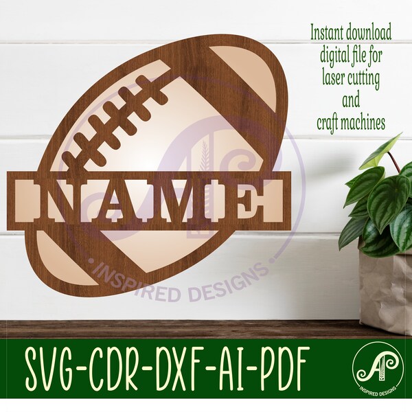 Football Name Svg - Etsy