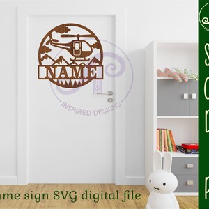 Helicopter Name Sign, SVG, Aircraft Themed Nursery Decor, Laser Cut ...