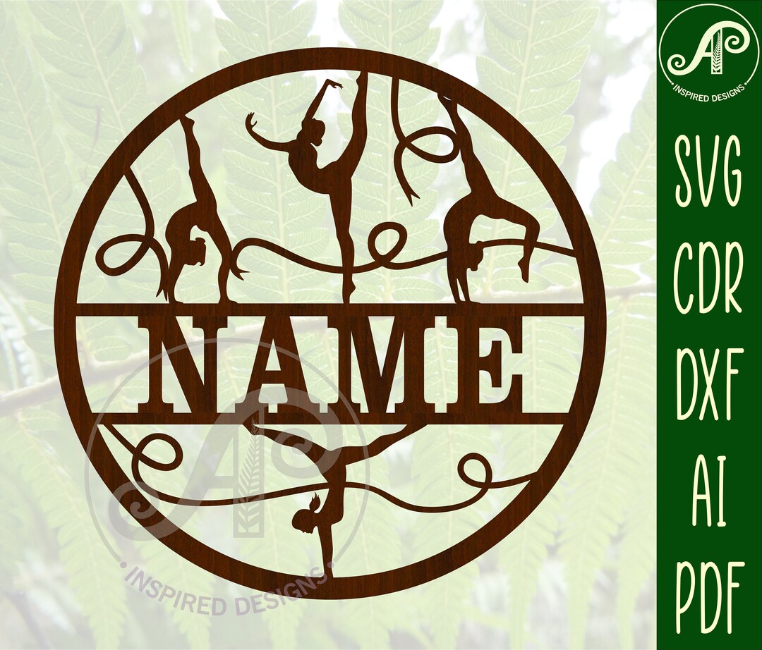 Gymnastics Name Sign SVG Sports Themed Door or Wall Hanger - Etsy