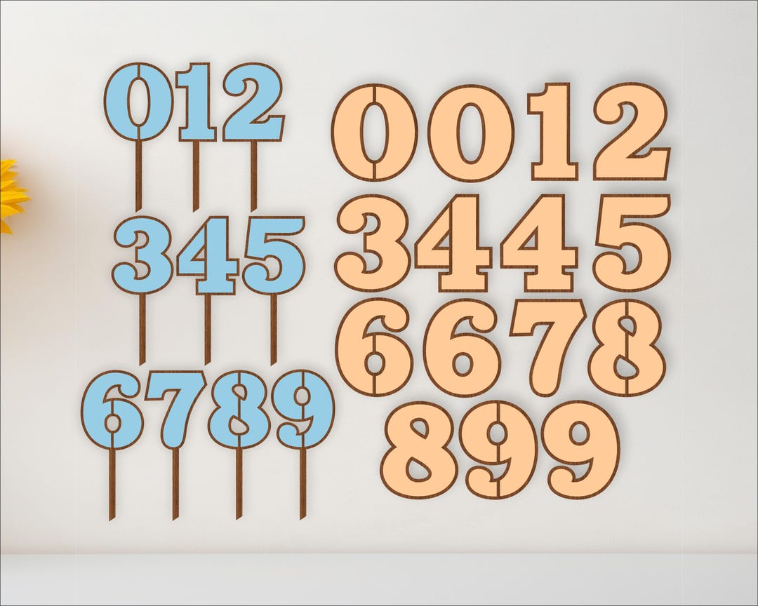 Numbers Set for Wall and Cake Toppers. SVG File Vector File Ai, Cdr ...