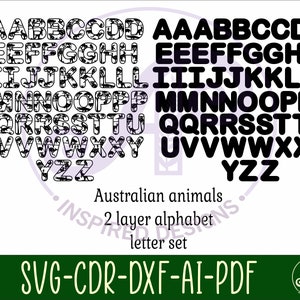 Australian Animals Alphabet Set. 2 Layer Letters. 47 Letter Options SVG ...