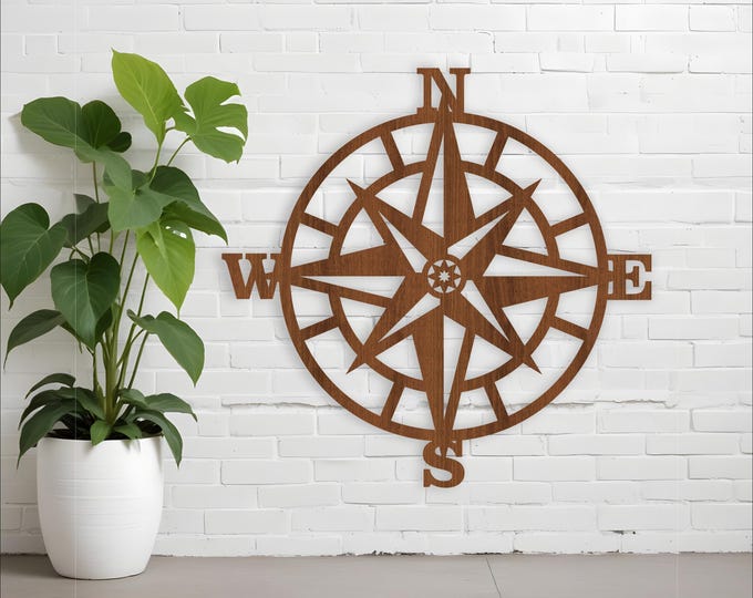 Cast Iron Compass Rose - Wall Decor - Coastal Decor - Etsy