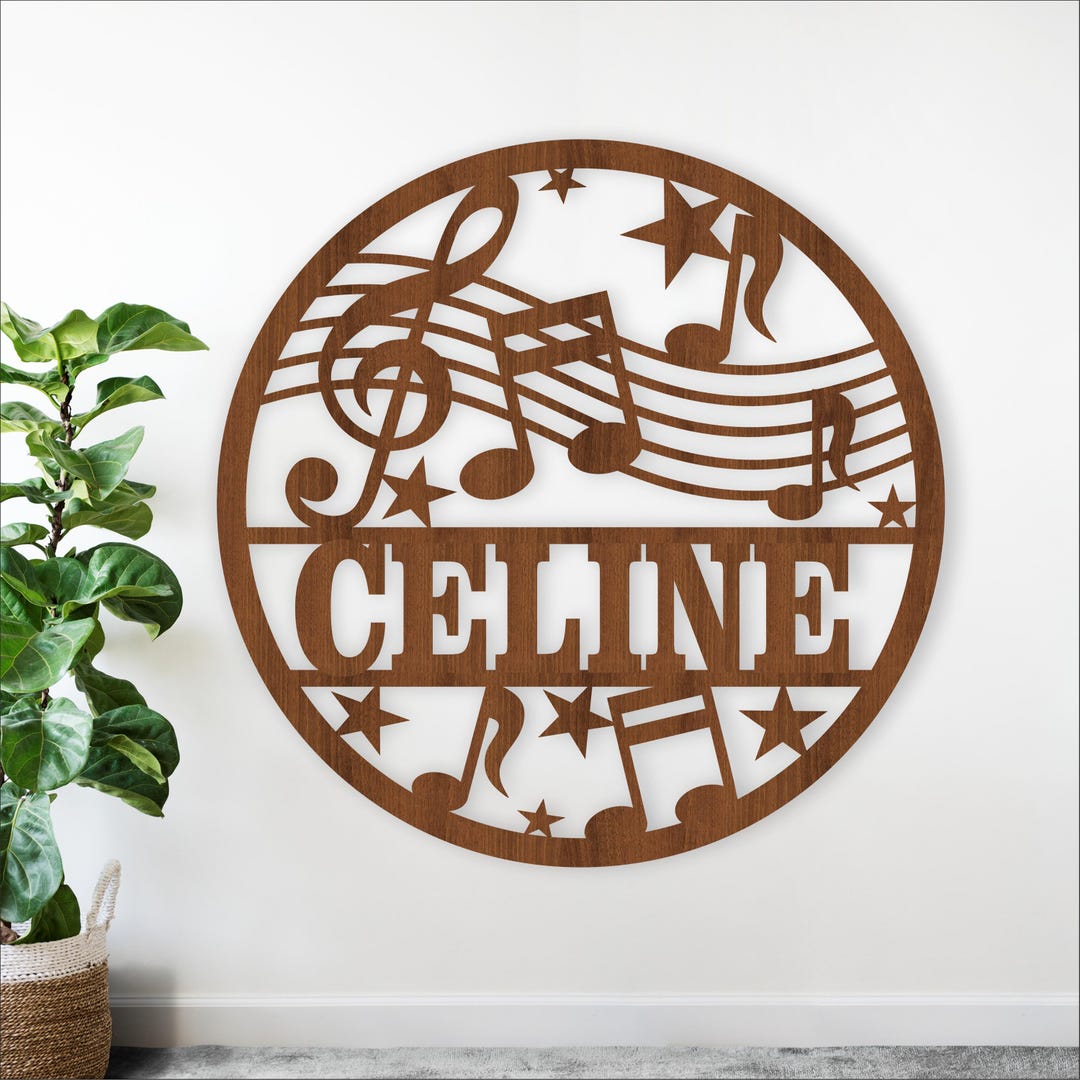 Music Name Sign SVG: Personalized Laser Cut Wall Sign (digital Download ...