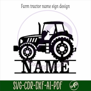 Tractor Name Sign SVG - Personalized Farm Laser Cut Wall Sign (digital ...