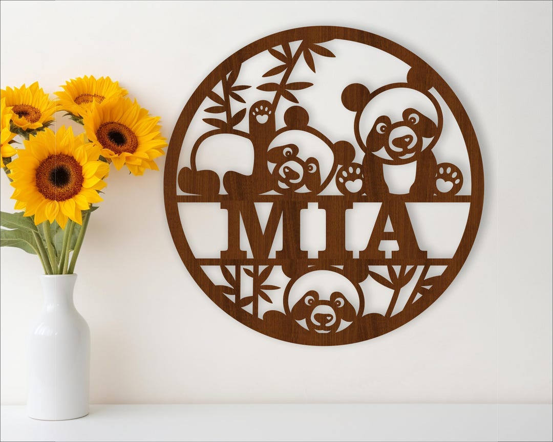 Pandas Name Sign, SVG, Vehicle Themed Door or Wall Hanger, Laser Cut ...