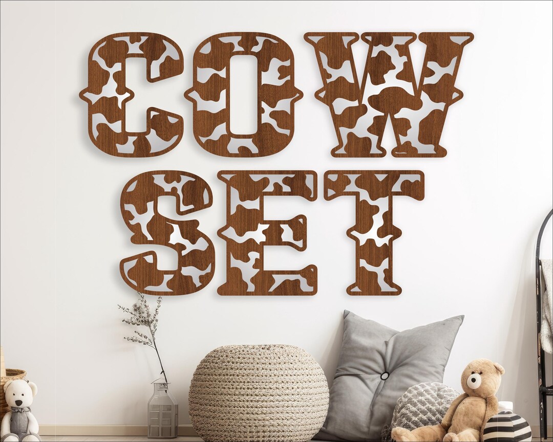 Cow Print Alphabet Set. 2 Layer Letters. 26 Letter Options SVG Vector ...
