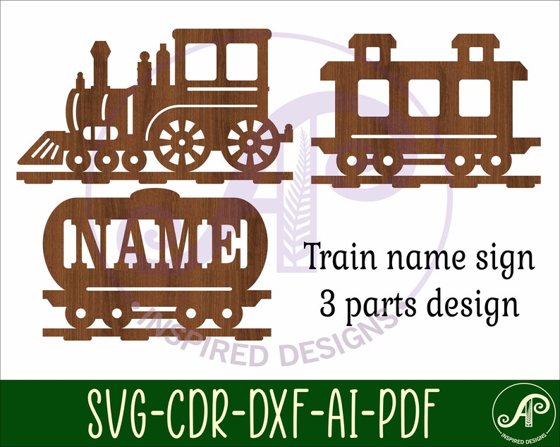 Train Name Sign SVG Laser Cut Template: Nursery Decor (digital Download ...