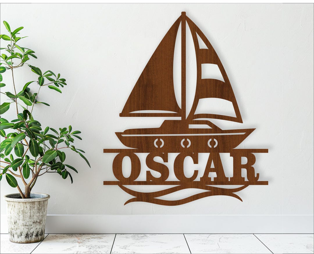 Sailing Boat Name Sign Laser Cut Template (digital Download) - Etsy