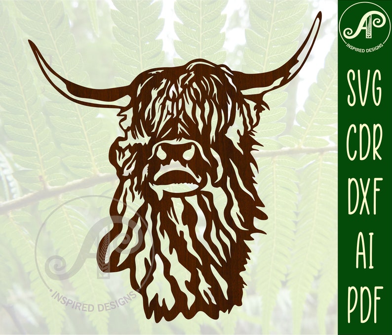 Highland Cow Design. Laser Cut File. Vector File SVG Ai Cdr - Etsy