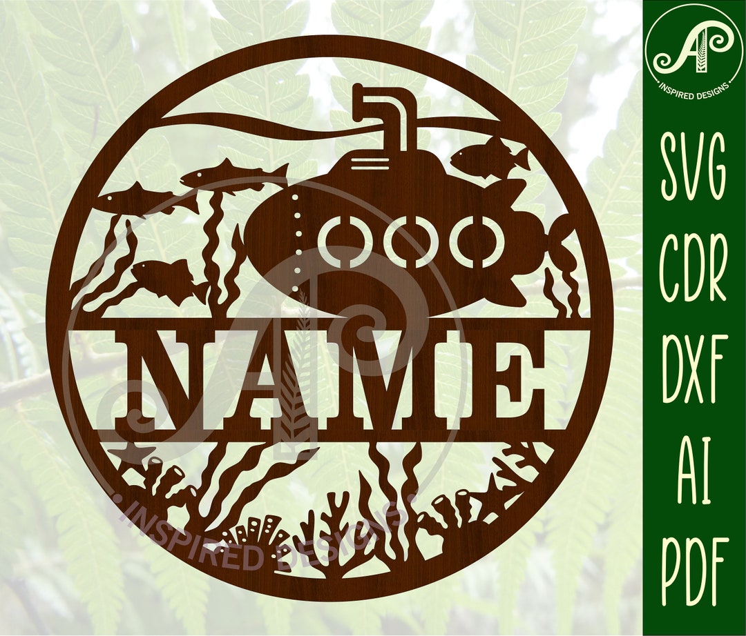 Submarine Name Sign SVG Ocean Themed Door or Wall Hanger - Etsy