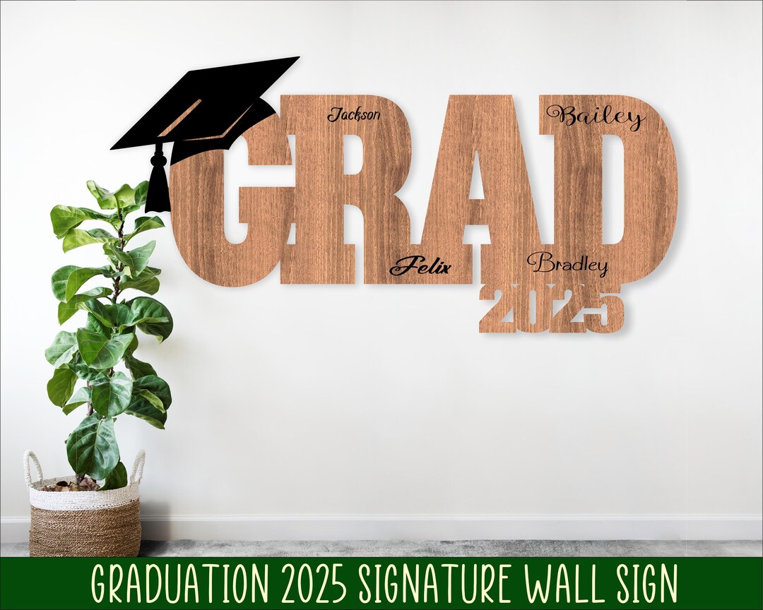 Graduation Signature Wall Sign 2025. Laser Cut Signable Wall Art ...