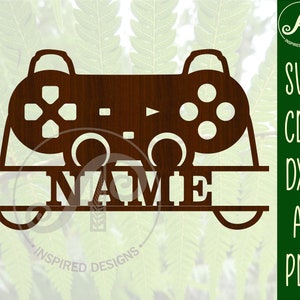 Game Controller Name Sign SVG Laser Cut Template, Door or Wall Hanger ...