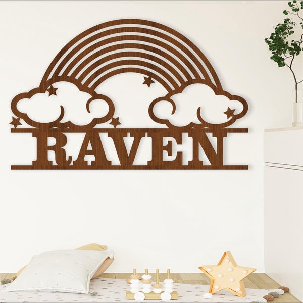 Rainbow Name Sign - Etsy