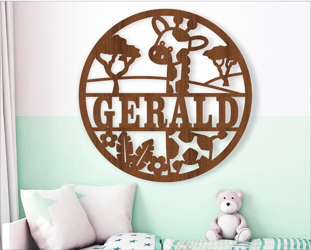 Giraffe Name Sign: Laser Cut Nursery Decor (digital Download) - Etsy
