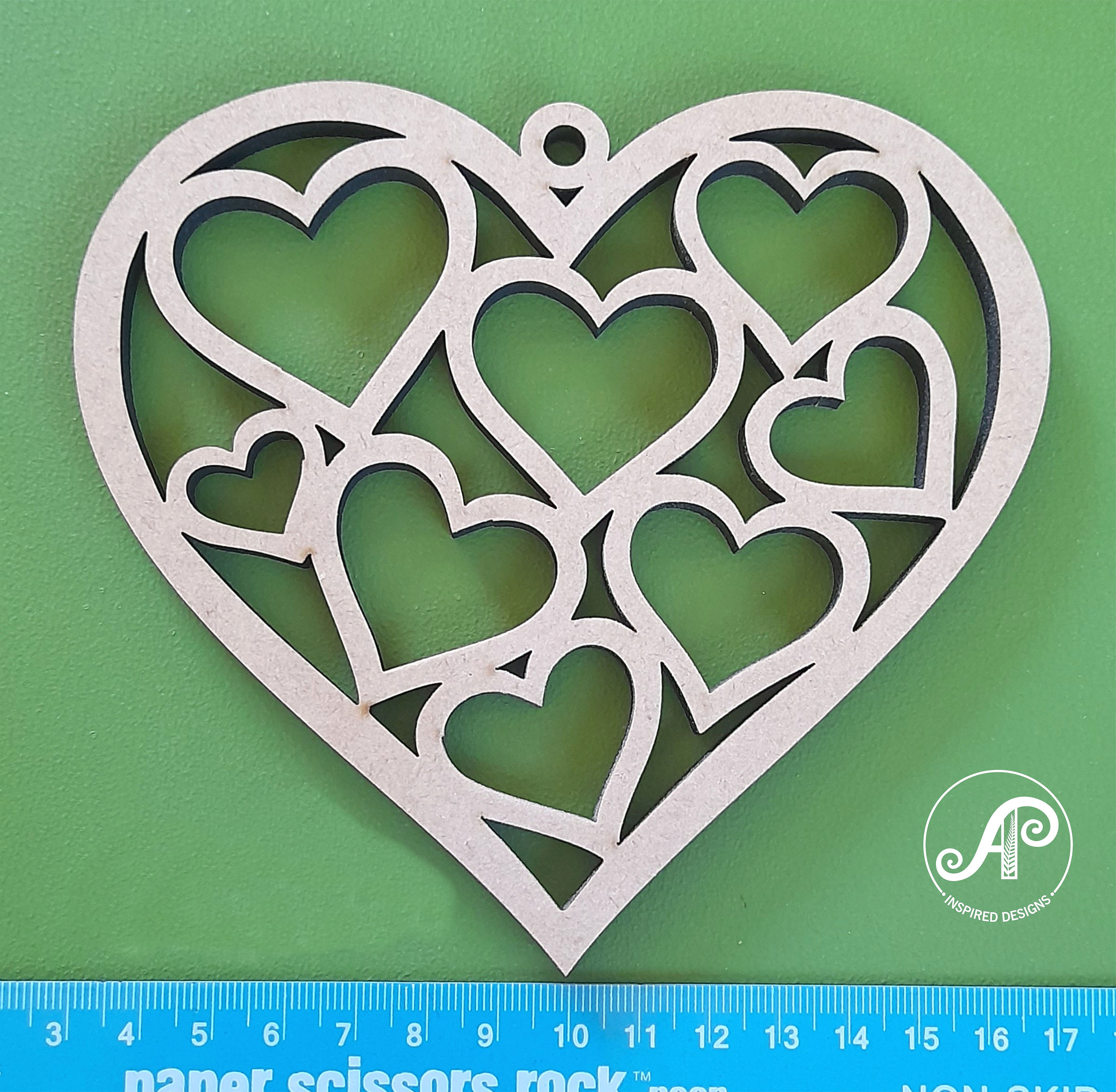 Hanging Heart Designs 16 SVG Laser Cut File New Zealand - Etsy
