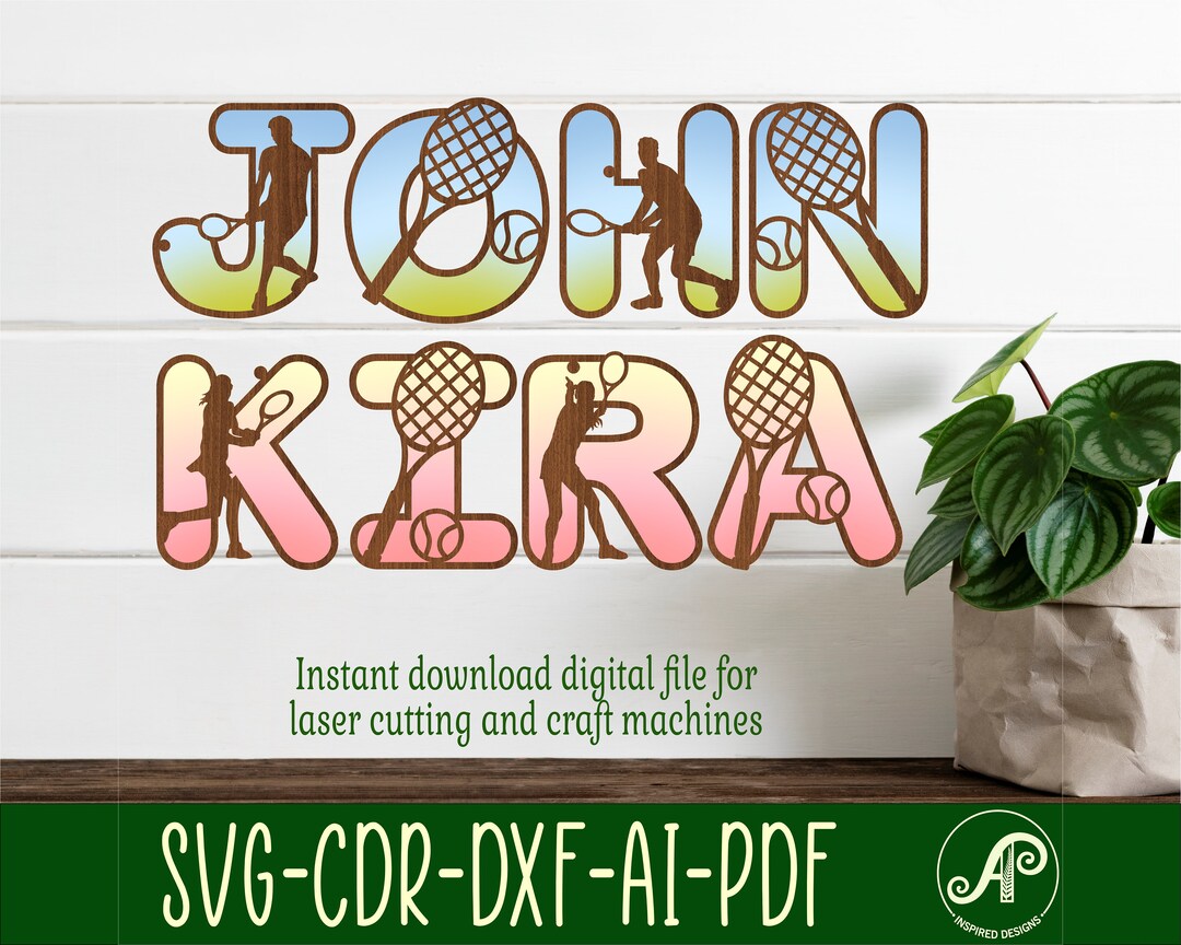 Tennis Alphabet Set. 2 Layer Letters. 114 Letter Options SVG Vector ...