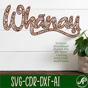Whanau Word Design Sign SVG Laser Cut File, Wall Decor. Kiwiana Svg ...