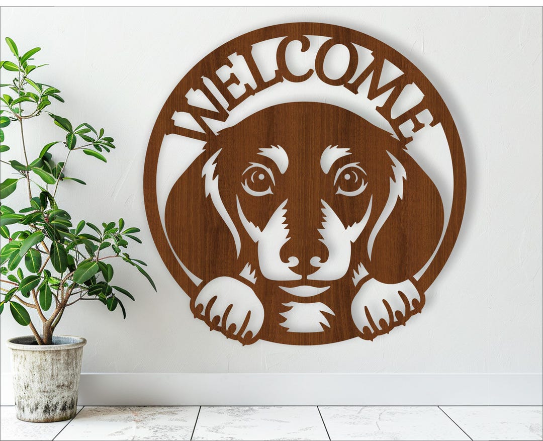 Dachshund Welcome Sign: Laser Cut Wall Art (digital Download) - Etsy