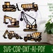 Construction Vehicles Laser Cut File Shapes. 6 Two Layer Vector Files ...