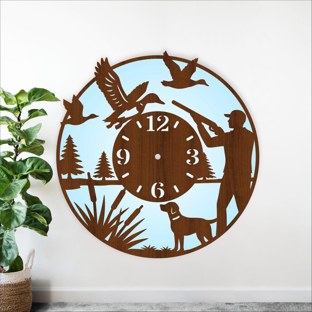 Duck Hunting Clock SVG, Hunters Wall Art, Man Cave Laser Cut Files ...