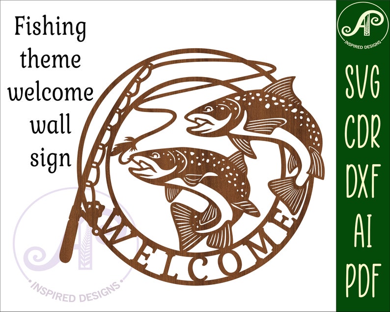 Fishing Welcome Sign SVG: Laser Cut Wall Art (digital Download) - Etsy