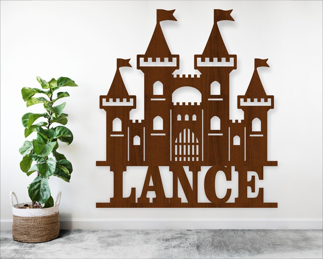 Knights Castle Name Sign: Laser Cut Template (digital Download) - Etsy
