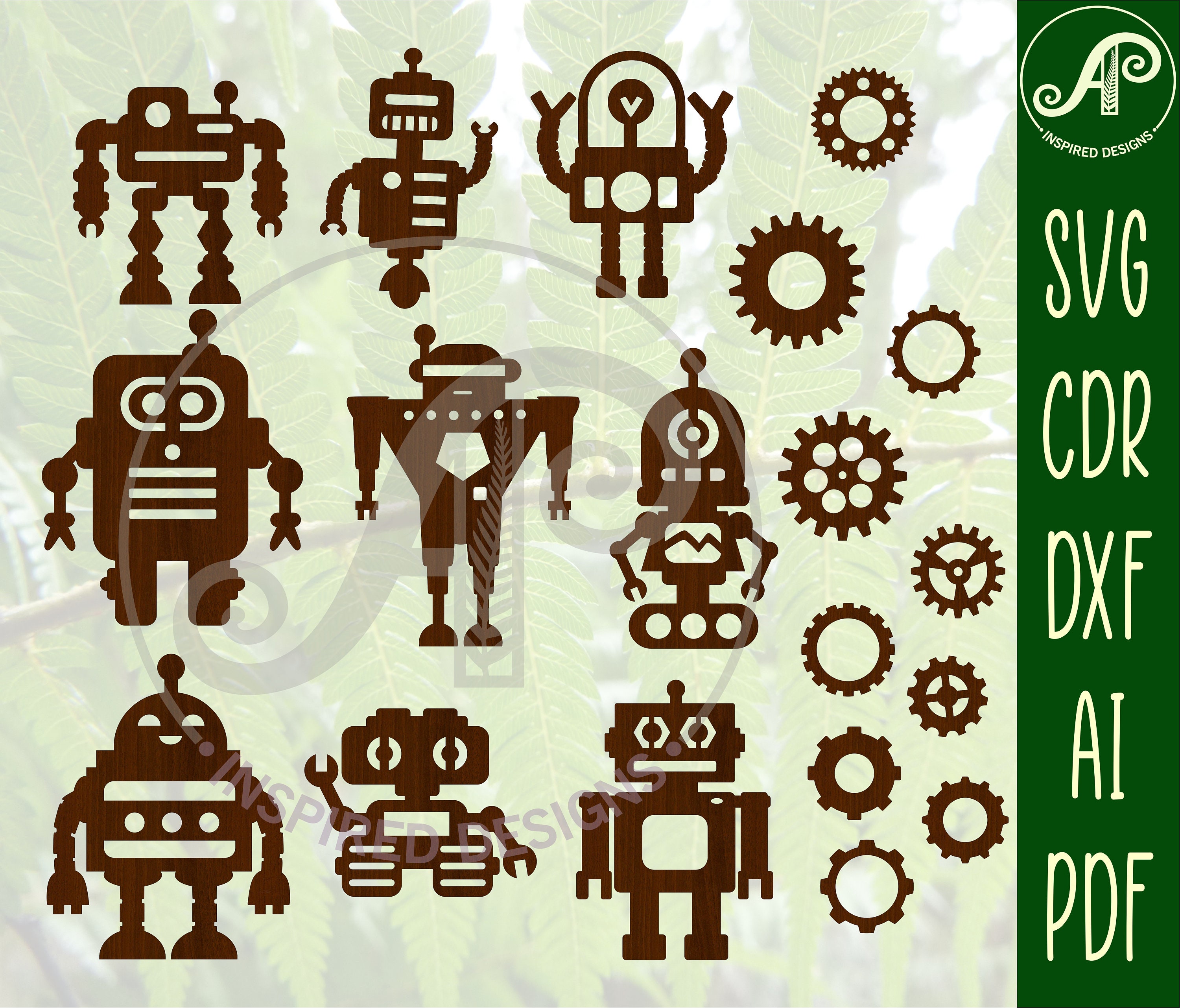 Robot SVG Bundle. 9 Designs Vector Files Laser Cut File - Etsy UK