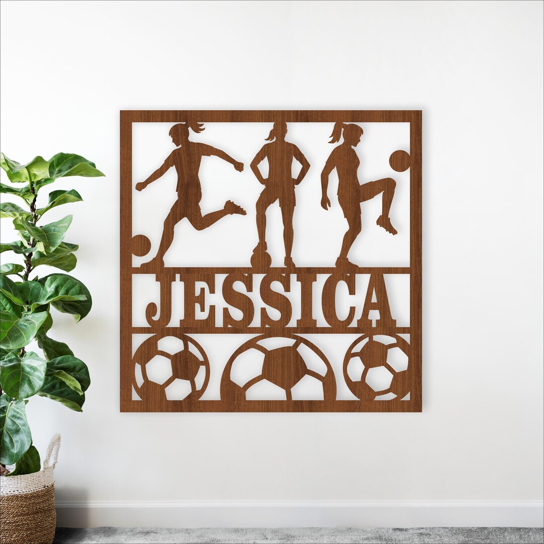 Soccer Name Sign: Laser Cut Football Personalized Sign (digital ...