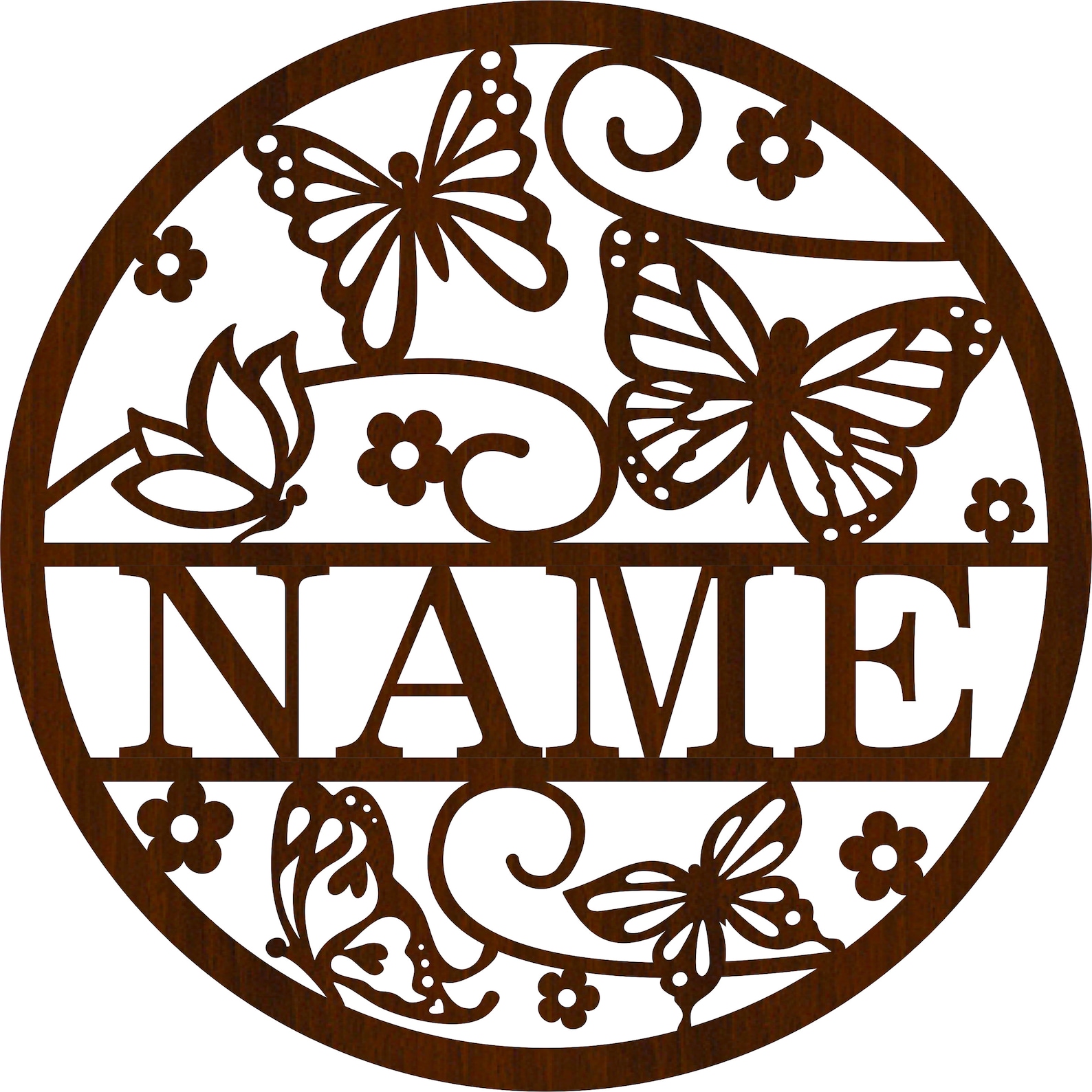 Butterfly Name Sign SVG, Nature Themed Door or Wall Hanger, Laser Cut ...