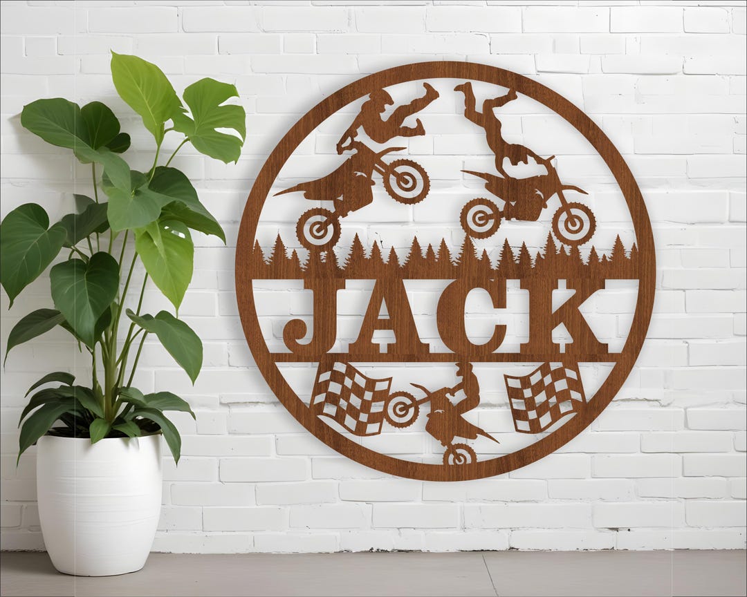 Motocross, Motorbike Name Sign, SVG, Sports Themed Door or Wall Hanger ...